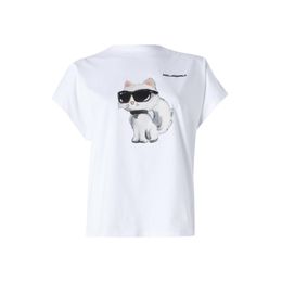 K by KARL LAGERFELD Karl Lagerfeld T-Shirt 'IKON AQUARELLE C' Damen Gr&ouml;&szlig;e XXL puder / schwarz / wei&szlig;