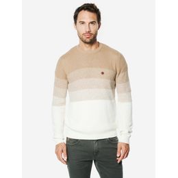 Koroshi Pullover Herren Gr&ouml;&szlig;e XL camel / kitt / beigemeliert / wollwei&szlig;