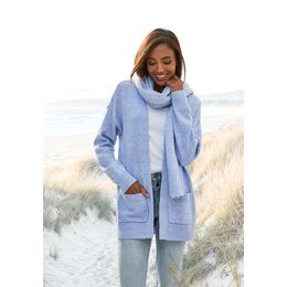Vivance Strickjacke blau Gr. 32/34 f&uuml;r Damen. Mit ohne Ausschnitt. Figurumspielend