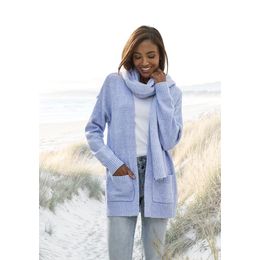 Vivance Strickjacke blau Gr. 36/38 f&uuml;r Damen. Mit ohne Ausschnitt. Figurumspielend
