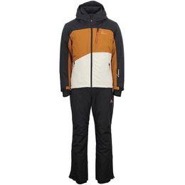 Peak Mountain 2tlg. Ski-/ Snowboardoutfit "Cerome" in Grau/ Hellbraun/ Hellbraun - 69% | Gr&ouml;&szlig;e M | Herren-outdoorjacken