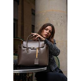 Victor & Hugo Paris Leder-Henkeltasche "Jane" in Braun - (B)36 x (H)35 x (T)24 cm - 72% | Damen-taschen