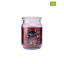 CANDLE-LITE 2er-Set: Duftkerzen "Crimson Berries" in Rot - 2x 510 g - 64% | Kerzen-vasen