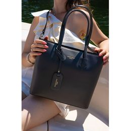 Victor & Hugo Paris Leder-Henkeltasche "Myra" in Schwarz - (B)34 x (H)28 x (T)12 cm - 74% | Damen-taschen