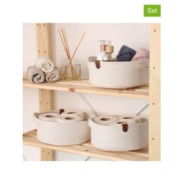 Scandinavia Concept 3er-Set: Aufbewahrungsk&ouml;rbe in Creme - (H)10 x &Oslash; 25 cm - 72% | Kisten-koerbe