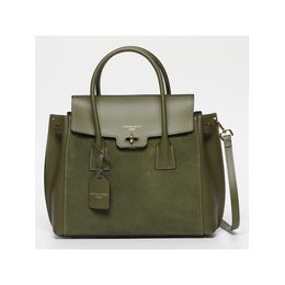 Victor & Hugo Paris Leder-Henkeltasche "Jane" in Dunkelgr&uuml;n - (B)36 x (H)35 x (T)24 cm - 74% | Damen-taschen
