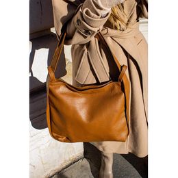Victor & Hugo Paris Leder-Henkeltasche "Teva" in Camel - (B)40 x (H)36 x (T)9 cm - 73% | Damen-taschen