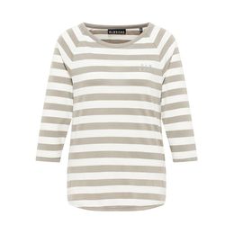 ELBSAND Longsleeve "Celin" in Beige/ Wei&szlig; - 52% | Gr&ouml;&szlig;e L | Damen-tops