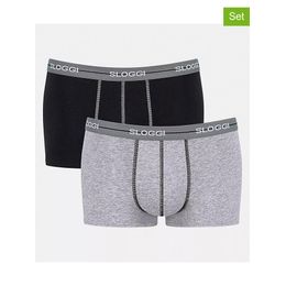 Sloggi 2er-Set: Boxershorts "Start" in Schwarz/ Grau - 52% | Gr&ouml;&szlig;e L | Herren-waesche