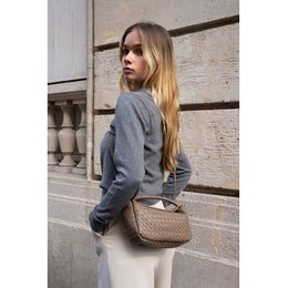 Victor & Hugo Paris Leder-Henkeltasche "Arly" in Taupe - (B)23 x (H)13 x (T)8 cm - 74% | Damen-taschen