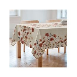 Mint Rugs Tischdecke "Floral And Tropical Amapola" in Beige/ Rot - 64% | Gr&ouml;&szlig;e 155x250 cm |