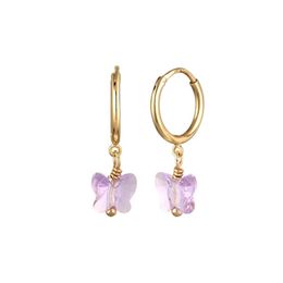 Elli Earrings 'Schmetterling' female Gold, Purple size One Size