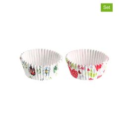 Zenker 2er-Set: Muffin-Papierf&ouml;rmchen ''Happiness'' in Wei&szlig;/ Bunt - 2x 50 St&uuml;ck - 19% | Kuechenhelfer