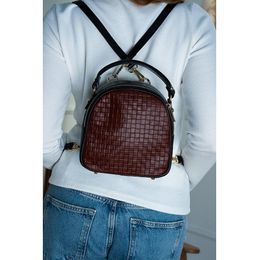Victor & Hugo Paris Leder-Rucksack "Ketlin" in Braun - (B)20 x (H)20 x (T)10 cm - 74% | Damen-taschen