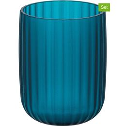 Wenko 2er-Set: Zahnputzbecher "Agropoli" in Petrol - (H)10 x &Oslash; 7.5 cm - 39% | Badezimmer-accessoires