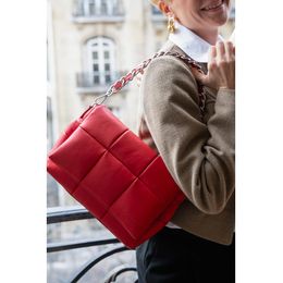 Victor & Hugo Paris Leder-Schultertasche "Mini Alaba" in Rot - (B)30 x (H)19 x (T)10 cm - 75% | Damen-taschen
