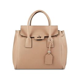 Victor & Hugo Paris Leder-Henkeltasche "Jane" in Beige - (B)36 x (H)35 x (T)24 cm - 73% | Damen-taschen