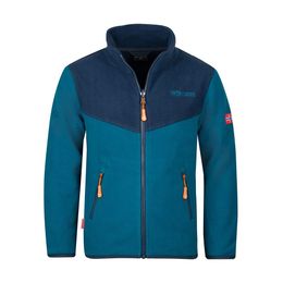 Trollkids Fleecejacke "Oppdal XT" in Blau/ Dunkelblau - 28% | Gr&ouml;&szlig;e 152 | Kids-fleecejacken-fleecepullover