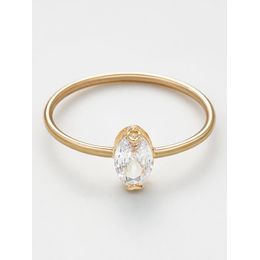 OR &Eacute;CLAT Gold-Ring "Hailey" mit Edelstein - 77% | Gr&ouml;&szlig;e 50 | Schmuck