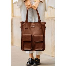Victor & Hugo Paris Leder-Shopper "Noa" in Braun - (B)34 x (H)38 x (T)11 cm - 69% | Damen-taschen