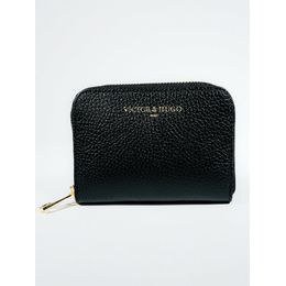 Victor & Hugo Paris Leder-Geldb&ouml;rse "Kam" in Schwarz - (B)15 x (H)10 x (T)3 cm - 71% | Portemonnaies-etuis