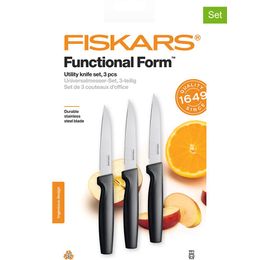 Fiskars 3er-Set: Universalmesser "Functional Form" in Schwarz/ Silber - 10% | Kuechenhelfer