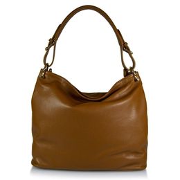 ORE10 Leder-Schultertasche in Hellbraun - (B)40 x (H)30 x (T)15 cm - 76% | Damen-taschen