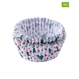 Zenker 2er-Set: Muffin-Papierf&ouml;rmchen ''Weihna.'' in Wei&szlig;/ Gr&uuml;n/ Rot - 2x 40 St&uuml;ck - 12% | Kuechenhelfer