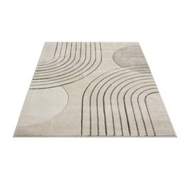 Carpet City Teppich &raquo;BONITO 7170&laquo; rechteckig 11 mm H&ouml;he L&auml;ufer, Flachflor, Hochtief-Muster/ 3D-Effekt, Geo-Muster, Wohnzimmer braun Obermaterial: 100% 