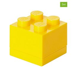 Lego 3er-Set: Aufbewahrungsboxen "Mini 4" in Gelb - (B)4,6 x (H)4,3 x (T)4,6 cm - 45% | Kisten-koerbe