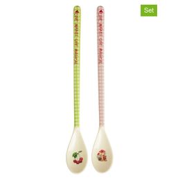 Rice 2er-Set: Latte-Macchiato-L&ouml;ffel in Gr&uuml;n/ Rosa - (L)22 cm - 55% | Gedeckter-tisch