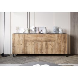 Home Affaire Sideboard &raquo;SIDEBOARD PHUKET II, Stilvolle, grifflose kommode, Breite 180cm&laquo; Mit 5 T&uuml;ren, 1 Klappe, 7 F&auml;chern und h&ouml;henverstellbaren 