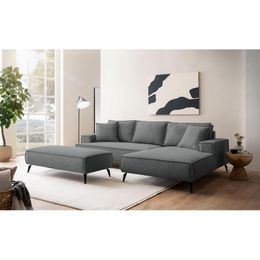 Home Affaire Sitzgruppe &raquo;TVINNU, Polsterecke L-Form, Schlaffunktion, mit Hocker&laquo; Set, 2 Stk. tlg. Set, stellbar zum Schlafsofa (Krokodilverbinder) 