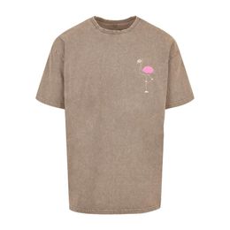 Merchcode Damen T-Shirt &raquo; Herren Flamingo Acid Washed Heavy Oversized Tee&laquo; 1 Stk. XS