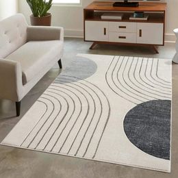 Carpet City Teppich &raquo;BONITO 7170&laquo; rechteckig 11 mm H&ouml;he L&auml;ufer, Flachflor, Hochtief-Muster/ 3D-Effekt, Geo-Muster, Wohnzimmer grau Obermaterial: 100% Polypropylen
