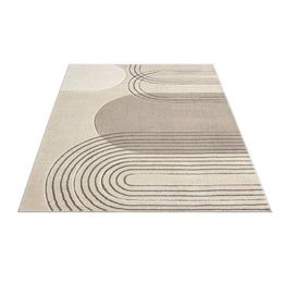Carpet City Teppich &raquo;BONITO 7157&laquo; rechteckig 11 mm H&ouml;he L&auml;ufer, Flachflor, Hochtief-Muster/ 3D-Effekt, Geo-Muster, Wohnzimmer braun Obermaterial: 100% 