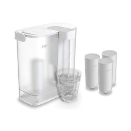 Philips Wasserfilter &raquo; Instant Wasserfilter-Spender 3L inkl. 3 Ersatzfilter&laquo; Set, 5 Stk. tlg. Nutzungsabh&auml;ngige Anzeige der Filterlebensdauer Kunststoff