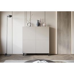 Home Affaire Highboard &raquo;HIGHBOARD PHUKET II, Stilvolle, grifflose Hochkommode, Breite 120cm&laquo; Mit 4 T&uuml;ren und 8 F&auml;chern und h&ouml;henverstellbaren 