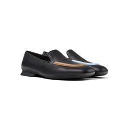 Camper Leder-Mokassins in Schwarz/ Hellbraun/ Hellblau - 57% | Gr&ouml;&szlig;e 36 | Damen-schuhe-halbschuhe