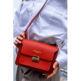 Victor & Hugo Paris Leder-Umh&auml;ngetasche "Chanon" in Rot - (B)22 x (H)15 x (T)6 cm - 72% | Damen-taschen