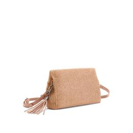 Vivance Damen Umh&auml;ngetasche &raquo;Clutch&laquo; Handtasche,Schultertasche,Tragetasche,Crossbody Bag, Bast-Optik VEGAN