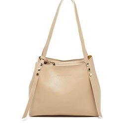 Victor & Hugo Paris Leder-Schultertasche "Yda" in Beige - (B)30 x (H)24 x (T)13 cm - 68% | Damen-taschen