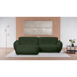 BETYPE Ecksofa &raquo;Be Fluffy Mega Sofa, bequem, viel Platz, Breite 289cm, L-Form&laquo; Softes Sitzgef&uuml;hl, moderne Kedernaht, hochwertiger Bezug gr&uuml;n 100% 