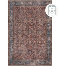 FLAIR RUGS Teppich &raquo;Cyra&laquo; rechteckig 4 mm H&ouml;he traditioneller Teppich, kurzflor, waschbar, Wohnzimmer, Schlafzimmer rot Polyester