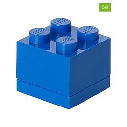 Lego 3er-Set: Aufbewahrungsboxen "Mini 4" in Blau - (B)4,6 x (H)4,3 x (T)4,6 cm - 33% | Kisten-koerbe