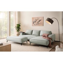 Home Affaire Sitzgruppe &raquo;TVINNU, Polsterecke L-Form, Schlaffunktion, mit Hocker&laquo; Set, 2 Stk. tlg. Set, stellbar zum Schlafsofa (Krokodilverbinder)