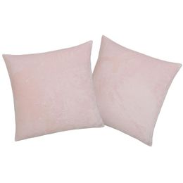 OTTO home Dekokissen &raquo;Jil&laquo; aus super weichem Kuschelfleece, Kissenh&uuml;llen ohne F&uuml;llung, 2 St&uuml;ck rosa Polyester
