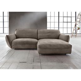BETYPE Ecksofa &raquo;Be Type Be Chilled, Mega Sofa, Bezug: hochwertiges Anilinleder, L-Form&laquo; in 2 Breiten mit stylischer und offener Nahtf&uuml;hrung grau 