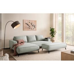 Home Affaire Sitzgruppe &raquo;TVINNU, Polsterecke L-Form, Schlaffunktion, mit Hocker&laquo; Set, 2 Stk. tlg. Set, stellbar zum Schlafsofa (Krokodilverbinder)