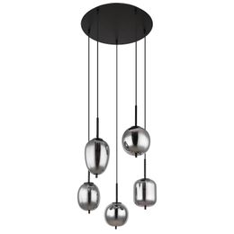 Globo LIGHTING H&auml;ngeleuchte &raquo;BLACKY&laquo; E14 1 Stk. H&auml;ngelampe schwarz Glas rauchfarben unterschiedliche Gl&auml;ser